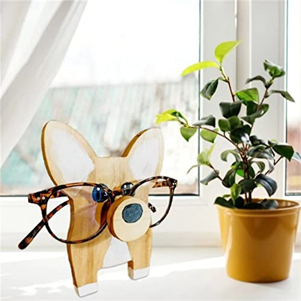 SUMDUINO Creative Animal Glasses Holder for Kids Cute Handmade Wood Carved Animal Eyeglass Holder Display Stand, Christmas New Year Gift Home Office Desktop Decor