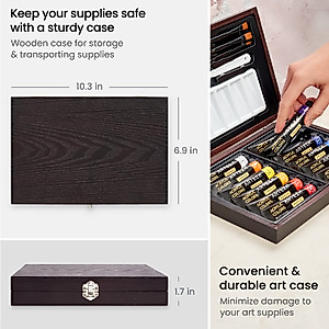 Arteza Acrylic Paint Set, 19-Piece Art Set, Includes 12 Acrylic Paints, 3 Brushes, 1 Paint Palette, 1 Paint Knife, 1 Acrylic Pad, 1 Mini Storage Case, Art Supplies for Beginners and Aspiring Painters