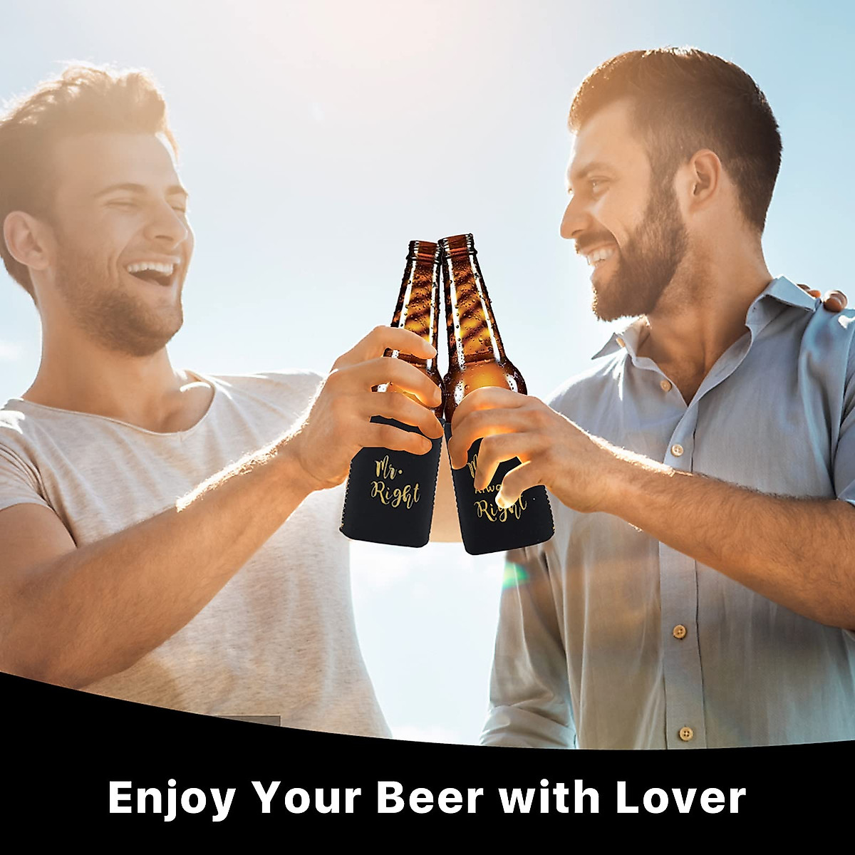 Mr and Mr Wine Tumbler Set, Gay Couple Gifts for Men, Engagement Wedding Anniversary House Warming LGBT Gift Idea - Pride Couple, Mr Always Right (black)