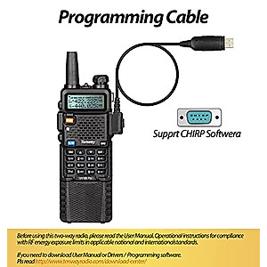 Ham Radio Walkie Talkie UV-5R Pro 8W Dual Band Two Way Radio with 3800mAh Battery and Handheld Speaker Mic and Antenna 2Pack and One USB Programming Cable