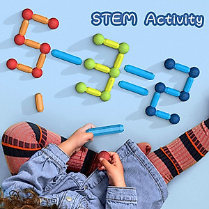 Wotalk Magnetic Balls and Rods Set, 66PCS Magnet Blocks Sticks, Educational Construction Buildingfor Toddlers, STEM Magnet Toys Gifts for Kids Age 3+