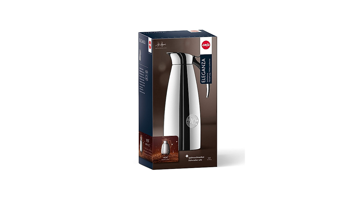 Emsa Eleganza Stainless Steel Insulated Carafe 44 oz | Keep Beverages ...