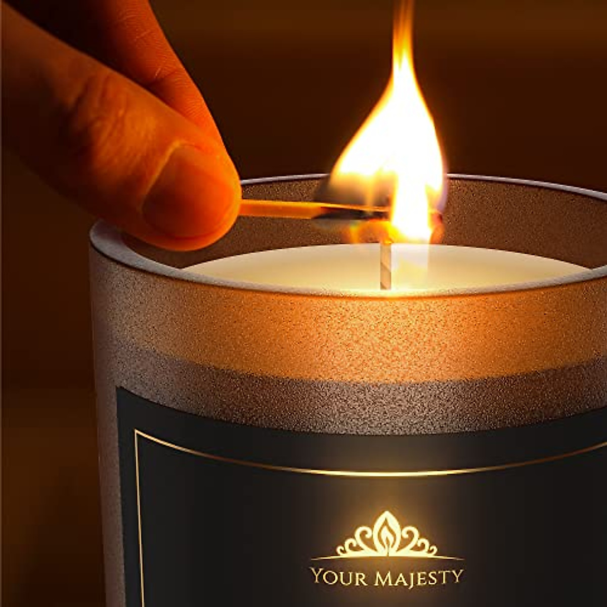 Your Majesty Cedarwood and Eucalyptus Scented Candle for Home [35 Hours Burning Time] Natural Soy Wax Candle with Essential Oils, Clean Burn Aromatherapy Candle, 5.3 Oz