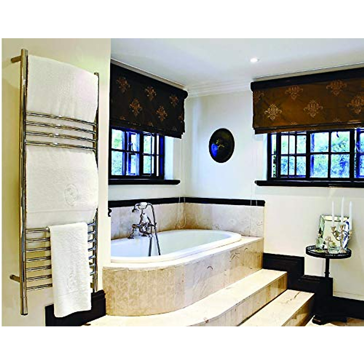 Amba Jeeves DCP Model D-Curved 20-Bar Hardwired Towel Warmer in Polished