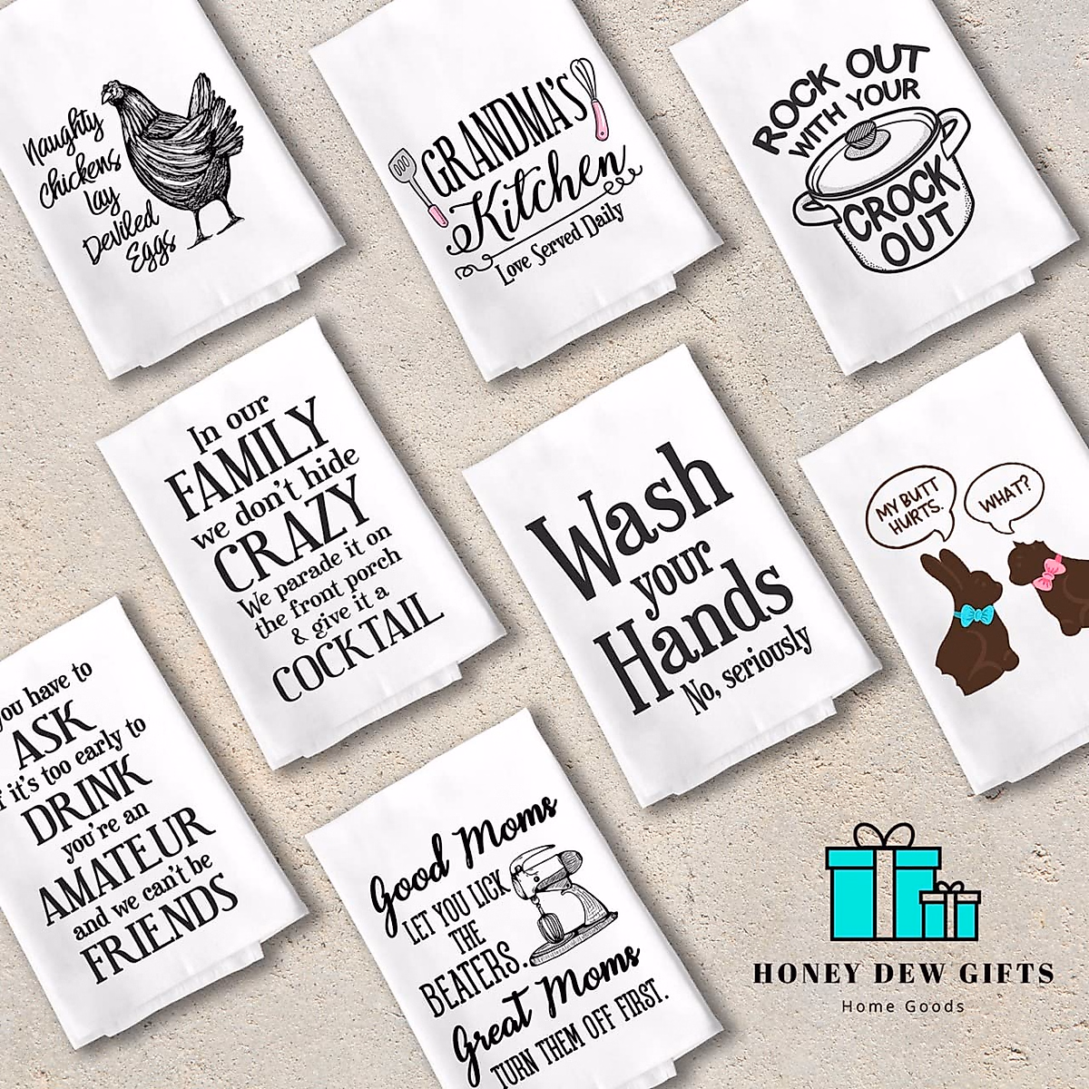 Honey Dew Gifts Funny Kitchen Towels, I Just Wanna Sip Coffee and Pet My Dog, Flour Sack Towel, 27 inch by 27 inch, 100% Cotton, Highly Absorbent Hand and Dish Towel, Multi-Purpose Towel