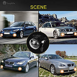 TangMiGe Fog Lights Lamps Assembly for 2003-2008 BMW 5 Series( E60 E61, 525i 525xi 530i 530xi 545i 550i ) / 3 Series( E46, 325Ci 330Ci Convertible/Coupe ), with Bulbs 9006 12V 55W, 1 Pair, Clear Lens