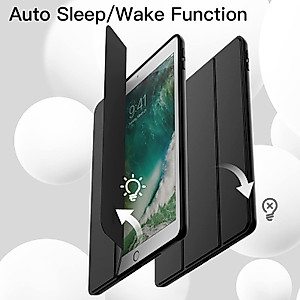 JETech Case for iPad 9.7-Inch (6th/5th Generation, 2018/2017) with Pencil Holder, Slim Tablet Cover with Soft TPU Back, Auto Wake/Sleep (Black)