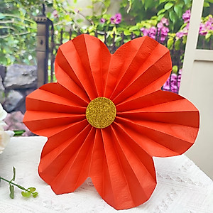 Mybbshower 12 inch Paper Flower for Wedding Fan Photo Backdrop Bridal Shower Birthday Party Decorations Pack of 6 (rianbow Party)