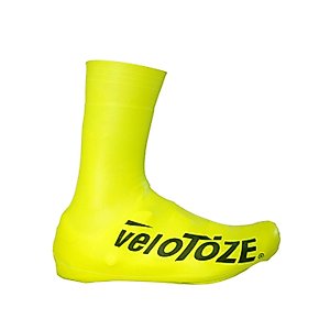 veloToze Tall Shoe Cover 2.0 - Covers Road Cycling Shoes - Water-Proof, Windproof Overshoes for Bike Rides in Spring, Fall, Winter Rainy, Cold Weather - Bright Colors Make Road Biking Trips Safer