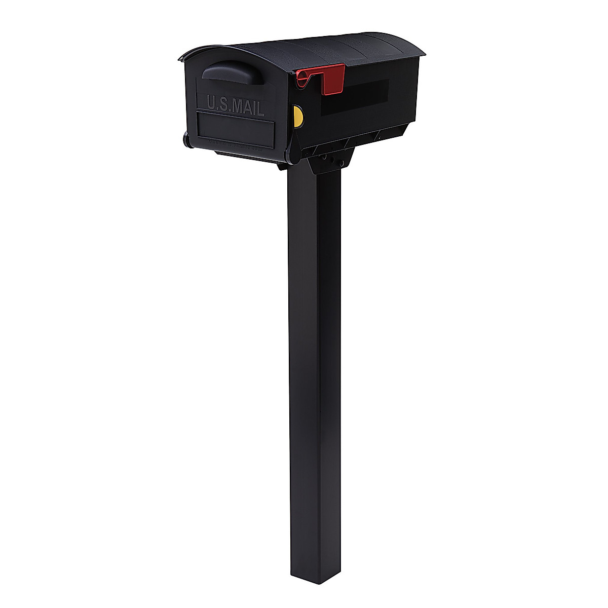 Gibraltar Mailboxes Patriot Large Capacity Rust-Proof Plastic Black, Post-Mount Mailbox, GMB515B01