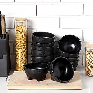 Set of 24 Black Salsa Bowls 13.5 oz Salsa Guacamole Plastic Bowls Mexican Dip Molcajete Bowl Chips and Salsa Serving Dish Taco Bar Serving Set for a Party Fiesta Sauce Condiment Regular Use