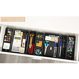 Kutesna 15 PCS Interlocking Desk Drawer Organizer Separator for Office,Bathroom,Kitchen,Makeup