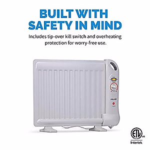 NewAir Portable Heater - 400-watt Under Desk Heater with Slim Fit Design and Silent, Energy Efficient Operation | Ideal for Office, Desk, Home, and More