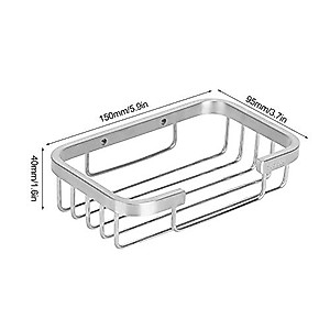 Shower Caddy Basket Shelf Wall Mounted Soap Basket Square Basket Bathroom Rack Holder Black Toilet Bathroom Accessory 304 Stainless Steel