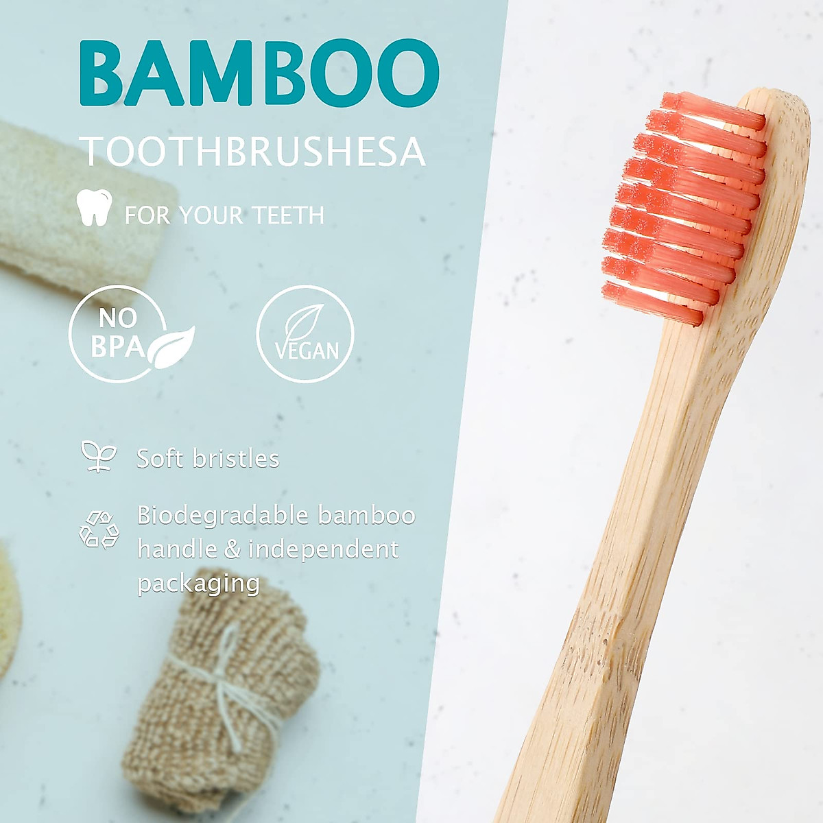 20 Pieces Kids Bamboo Toothbrushes Soft Bristles Toothbrushes Toddler Toothbrush Manual Travel Toothbrushes for Kids Children Home School Travel Teeth Oral Dental Care, 5.7 Inch, Individually Wrapped