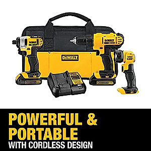 DEWALT 20V MAX* Cordless Drill Combo Kit, 3-Tool (DCK340C2)