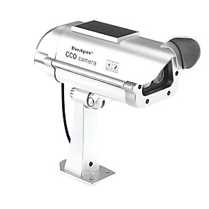 Fake Security Camera 1080P, Dummy Outdoor CCTV Cam with Solar Powered Human Sensor Flash Lights for Home Lane
