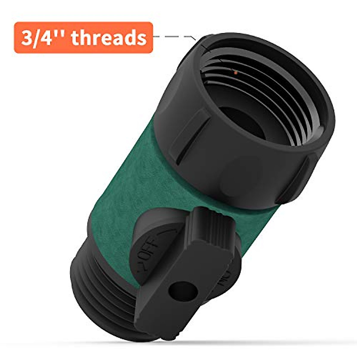 Asgens Garden Hose Shut Off Valve, Garden Hose Turn Off Valve Garden Hose Connector Set with Rubber Washers 12 Pc+ Valve 6 Pc, Standard 3/4" Thread