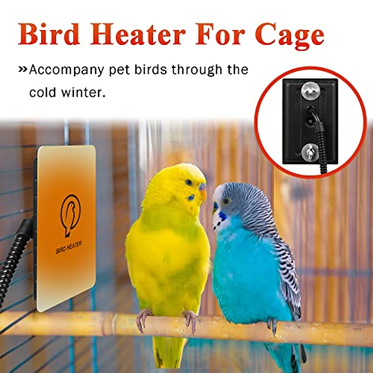Bird Heater - Snuggle Up Bird Warmer, Bird Heater for Cage, for Exotic Pet Birds African Grey Parakeets Cockatiel Budgies Cockatoo Parrots 120V (Small 3.7 X 5.7 in)