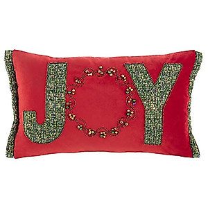 Safavieh Home Joy Green and Red Holiday 12 x 20-inch Decorative Pillow Pillow