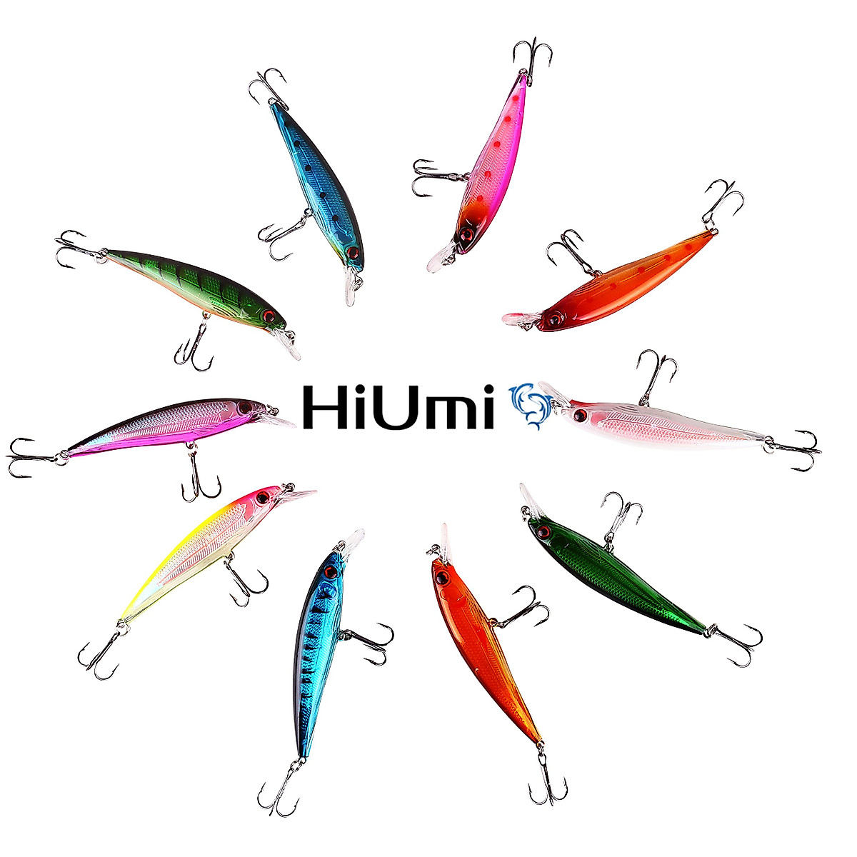 Hiumi Lot 10pcs 13.5g 11cm Plastic Minnow Fishing Lures Bass CrankBait Tackle(4.33 inch 0.48oz 10pcs) …
