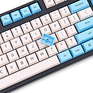 108 Keys PBT Keycap XDA Profile DYE-SUB Personalized Blue and White Keycaps Compatible with Filco/Ducky/Ikbc for Mechanical Gaming Keyboard