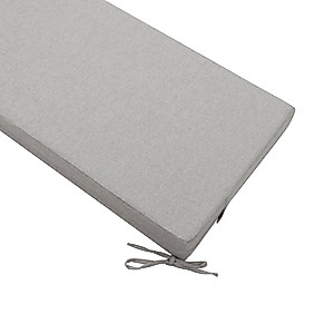 Magpie Fabrics Patio Bench Loveseat Cushion Covers (Replacement Cover only, No Insert!), Waterproof Fade Resistant Swing Cushion Slipcover with Ties(42x18x3 Inch, Warm Gray)