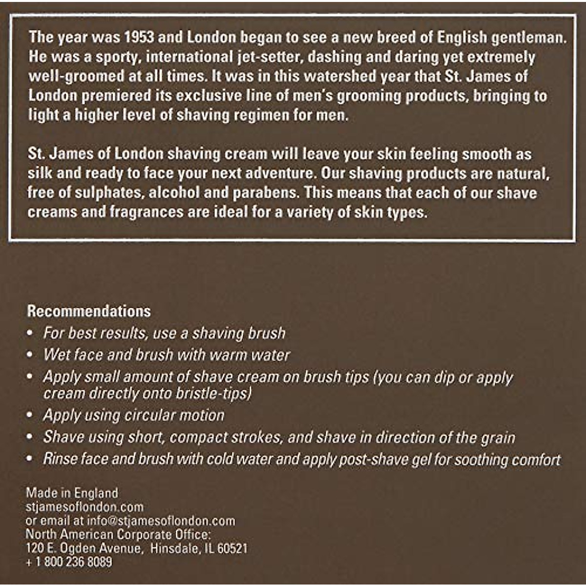 St James of London Lavender & Geranium Shave Cream Jar, 5.07oz