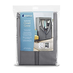 Whitmor COVER ONLY for Double Rod Closet with Heavy Duty Zipper - Gray