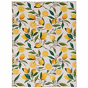 Linon The Anywhere Washable Rug Wesley Ivory/Yellow 5' X 7' Area Rug