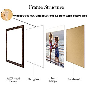 LIPHISFUN Picture Frames Collage Wall Decor 10 Pack Gallery Wall Frame Set with Multi Sizes 4x6 5x7 8x10 Photo Frames Collage for Wall or Tabletop Display in 3 Different Finishes - Brown, Gray, White