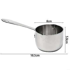 Stainless Steel Milk Pot, Milk Butter Warmer Pot Small Sauce Pan Non Coffee Pot Stovetop Chocolate Melting Pot Gravy Pot (160ml)
