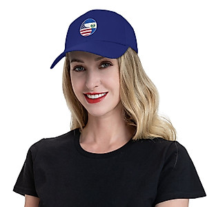 POOEDSO Yin Yang Flag Combination of America and El Salvador Baseball Cap Men and Women Solid Color Duck Tongue Hat Casquette