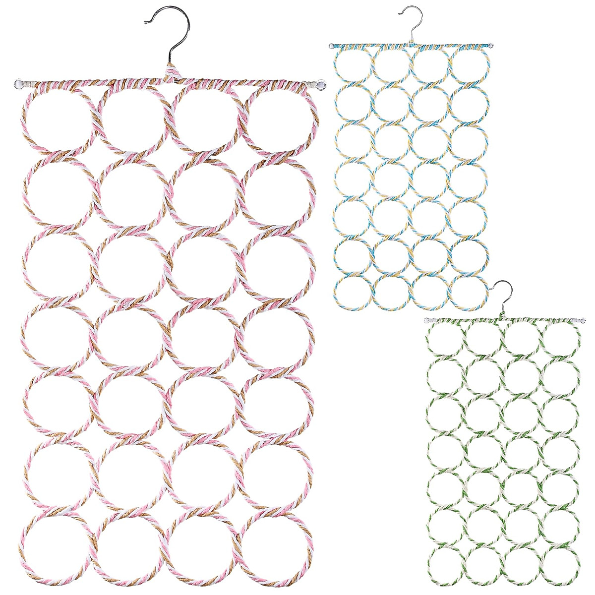 3 PCS Bird Climbing Rope Net Toys, Bird Climbing Nets for Cage Bird Rope Perch Swings, Ladder Rope Bridge Hanging Hammocks, Small Animal Activity Toys for Gerbil, Rat, Parrot, Birds