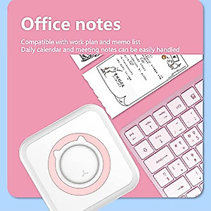 KEVGNRO InstaProud - Portable Sticker Printer, Mini Pocket Thermal Printer, Mini Printer Sticker Maker with 10 Rolls Paper for Photos, Memos, Study Notes (Pink)