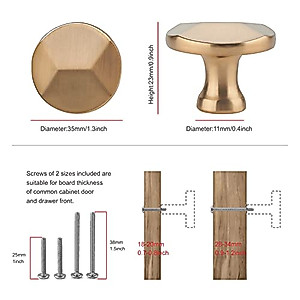 TUNNY 10 Pack Round Single Hole Cabinet Knob - Matte Champagne Brushed Solid Furniture Knob for Kitchen Cabinets Bedroom Dresser Furniture Hardware