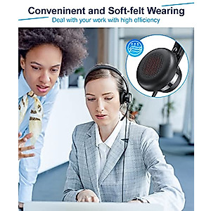 Link Dream USB Headset with Microphone in-line Controls & Ultar Comfort Wired Computer Headset for PC, Business, Office, Call Center, UC, Skype, Zoom, Webinar, Home (Monaural Style)