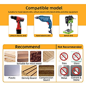 SENDRILL Wood Working Countersink Drill Bit Set Round Shank for Timber Working, with Hex Key Wrench（6PCS)