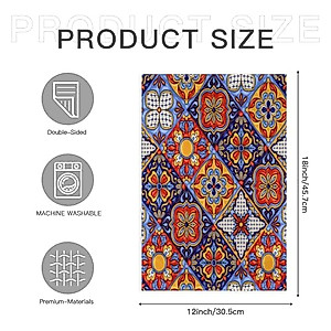 Double-sided garden flag Mexican Talavera Ceramic Tile Pattern Ethnic Folk Outdoor Flag Garden Flag Yard Outdoor Decoration （12×18in）.