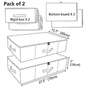 iwill CREATE PRO Underbed Storage Bins, Dark Gray, Pack of 2
