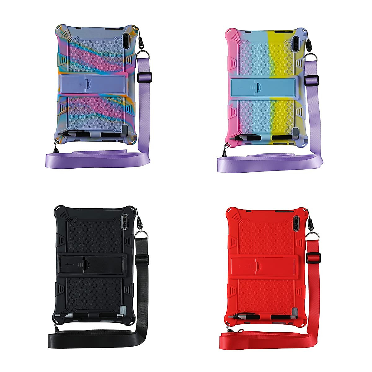 Case for VASTKING KingPad K10 / Z10 10 inch Tablet Case, MARVUE Pad M10 10.1 inch/Vastking KingPad K10 Pro Tablet Soft Silicone Stand Cover Case with Shoulder Strap(Purple Rose)