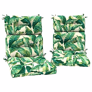 DYTXIII Set of 2 Outdoor High Back Chair Cushions 44"x 22",Water Repellent Rocking Chair Cushions Replacement, Seat/Back Chair Cushions for Patio,Porch,Balcony and Indoor - Swaying Palms