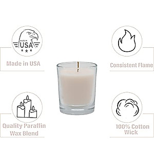 CandleNScent Unscented Paraffin Votive in Glass Candles (8, Soft Pink)