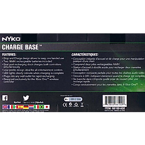 Nyko Dual Charge Base High Speed Docking/Charging Station for Xbox One/Xbox One S Controllers with Two Super Fast Rechargeable Battery Packs