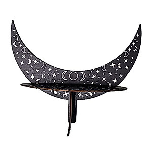 Crescent Moon Shelf for Crystals, Rustic Wooden Crystal Shelf, Wooden Display Moon Shelf, Boho Shelves Crescent Moon Shelf for Wall Decor or Tabletop Display