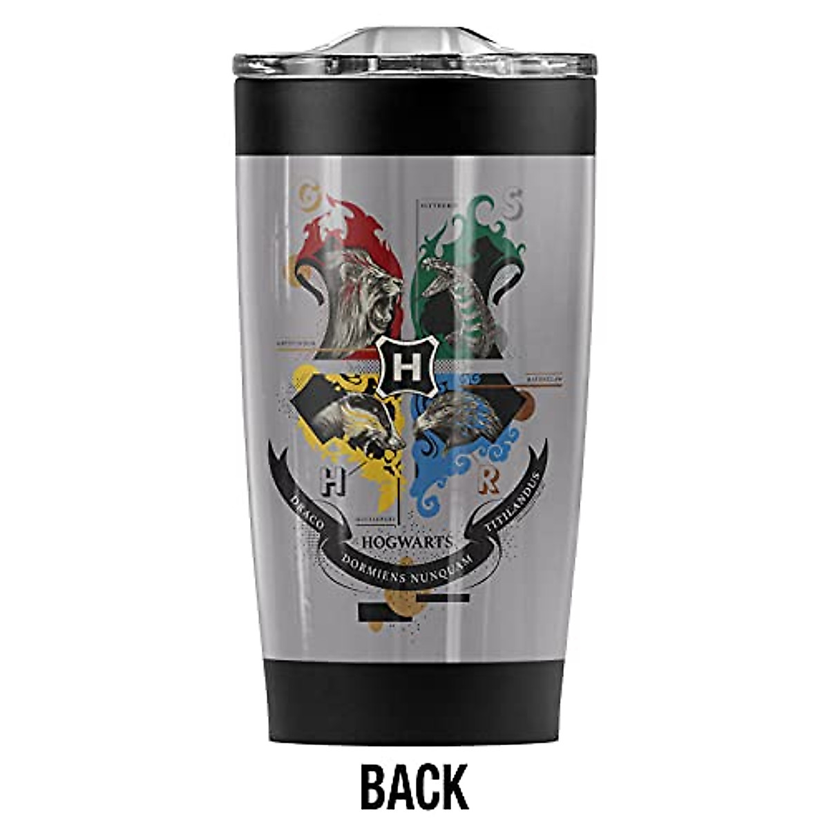 Harry Potter Hogwarts Magicial Mischief Crest Stainless Steel Tumbler 20 oz Coffee Travel Mug/Cup, Vacuum Insulated & Double Wall with Leakproof Sliding Lid | Great for Hot Drinks and Cold Beverages