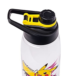 Silver Buffalo Pokémon Skate Graffiti Electrifying Pikachu Tritan Water Bottle, Screw Top Lid, 28 Ounces