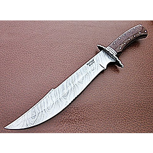 Poshland RG-57 Handmade Demascus Steel 15 Inches Bowie Knife - Beutifull Jute Micarta Handle with Demascus Guard & Bolster