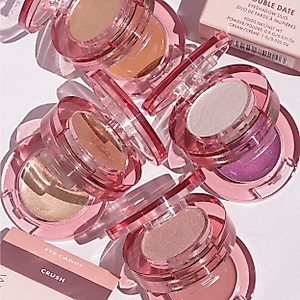 Wander Beauty Double Date Eye Shadow Duo - First Kiss/ILYSM (Golden Champagne + Burnt Terracotta) - Cream High Pigment Eye Shadow Palette - Satin Shimmer Eyeshadow - Eye Makeup With Vitamin E- 0.07 oz