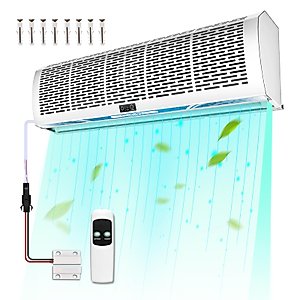 Crispaire 36'' Air Curtain, Magnetic Door Switch, Two Speeds Adjustable 1527CFM/2559FPM, Powerful Air Door, Commercial Indoor Air Fan, Super Easy Installation, 180W, Industrial 110V